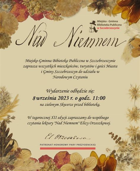 Narodowe Czytanie Nad Niemnem Szczebrzeszyn Info