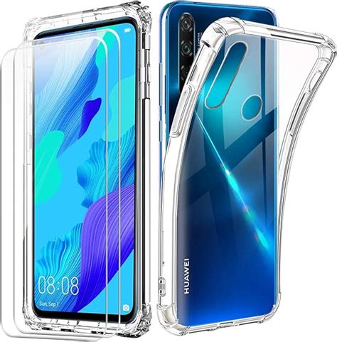 Reshias Funda Para Huawei Nova 5T Con Dos Cristal Templado Protector De