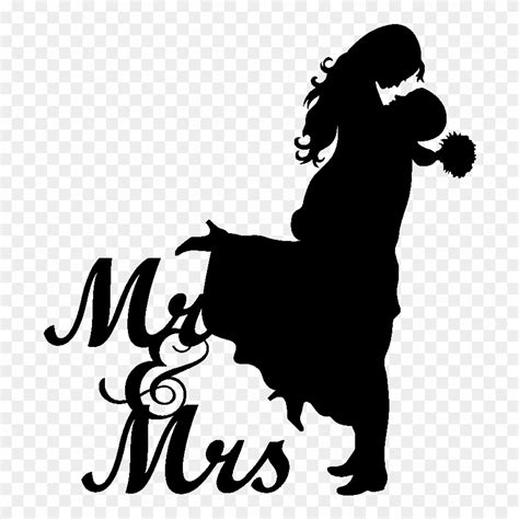 Sticker Mariage Mr Bride And Groom Silhouette Wedding Cake Topper