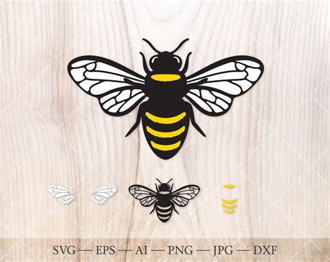 Honey Bee SVG Honeybee SVG Bee Silhouette PNG Bumble Bee Svg File