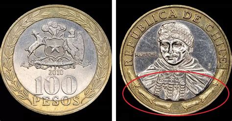 Las más caras Moneda de 100 y 500 pesos chilenos valdrían una