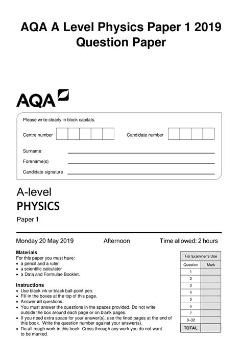 a level physics aqa a level paper 1 specimen paper set 2 section