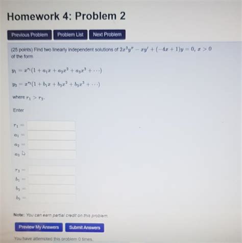 solved homework 4 problem 2 previous problem problem list