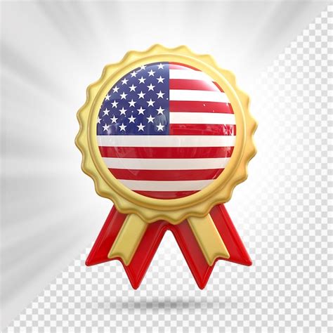 Renderização 3D da bandeira dos Estados Unidos PSD Premium
