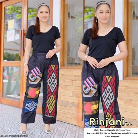 Jual Celana Kulot Wanita Modern Unik Tenun Batik Cap Merah Di Seller