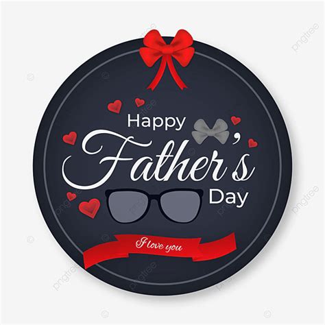 Happy Father S Day In Black Circle Box With Ribbon Isolated On