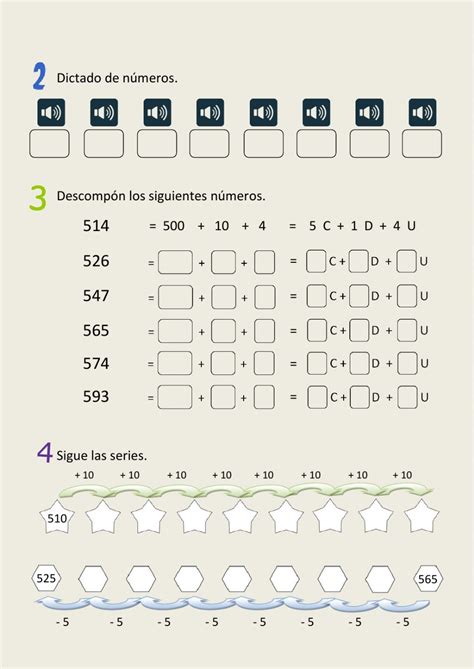 Ejercicio de Los números del 500 al 599 Worksheets Adrian Word Search