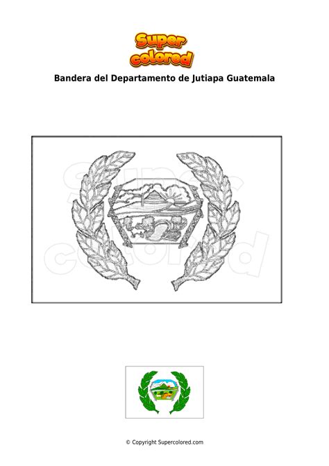 Dibujo Para Colorear Bandera Del Departamento De Jutiapa Guatemala