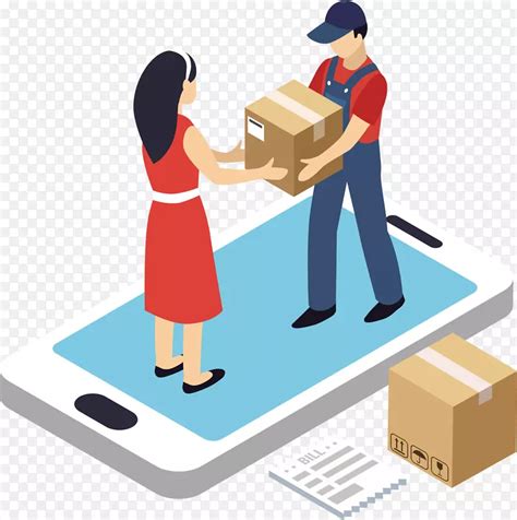 快递员和签收人矢量图PNG图片素材下载 图片编号zqrememy 免抠素材网