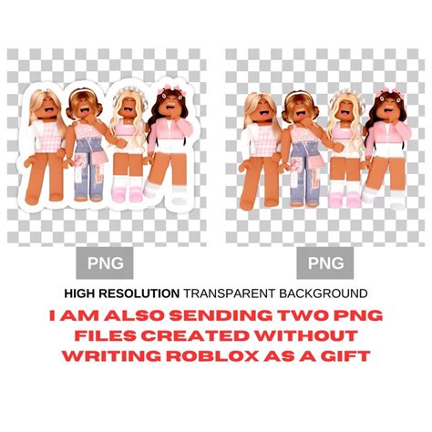 Roblox chicas imágenes PNG Descarga digital rosa Descarga instantánea