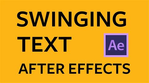 Swinging Text Motion Typography Technique After Effects Tutorial