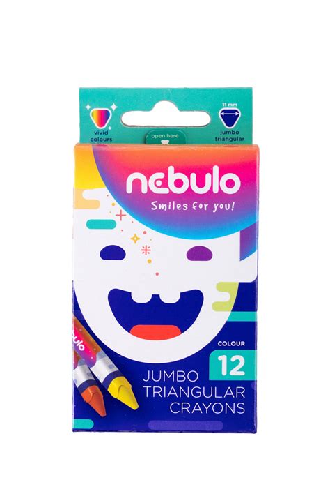 KREDKI ŚWIECOWE TRÓJKĄTNE JUMBO 12 KOLORÓW