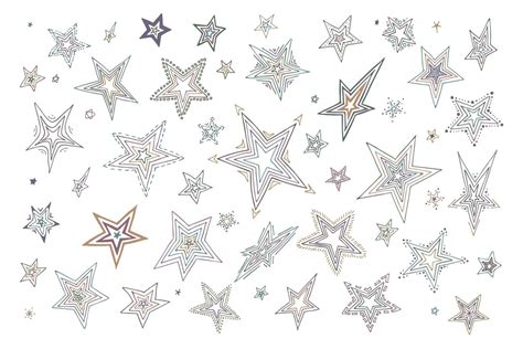 Vector Hand Drawn Star Clipart Doodle Set For Print Web Greeting