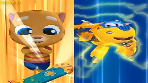 Talking Tom Hero Dash VS Super Wings Jett Run Android Gameplay 2