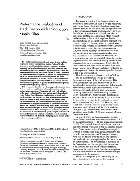 pdf performance evaluation of track fusion with information matrix filter