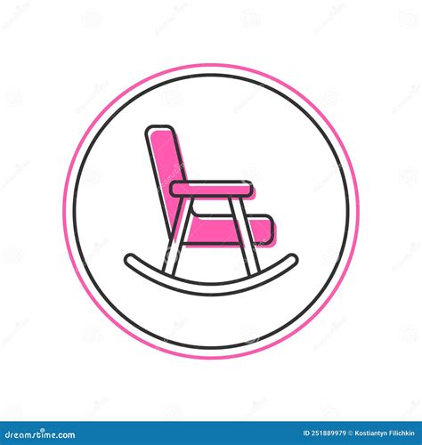 Icono De Mecedora De Esquema Relleno Aislado En Fondo Blanco Vector
