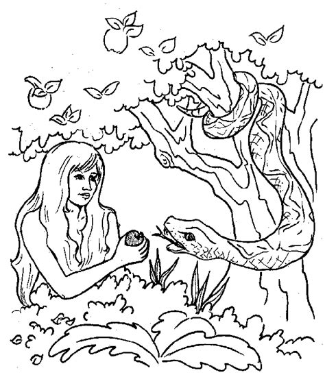 Evangeliza Crianças e Adolescentes Desenhos para Colorir Eva e a