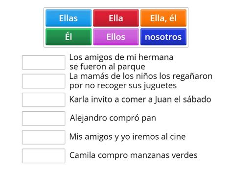 Pronombre Personales Une Las Parejas