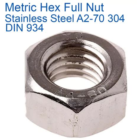 HEX FULL NUTS Stainless Steel M2 M3 M4 M5 M6 M8 M10 M12 M14 M16 M18 M20