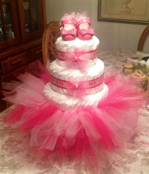 Ballerina Diaper Cake Princess Diaper Cakes Baby Shower Diapers