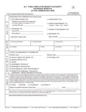 Fillable Online Eip Sc Active Termination Form Fax Email Print PdfFiller