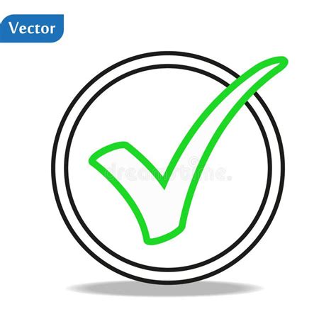 Gree Check Mark Icon In A Circle Tick Symbol In Black Color Vector