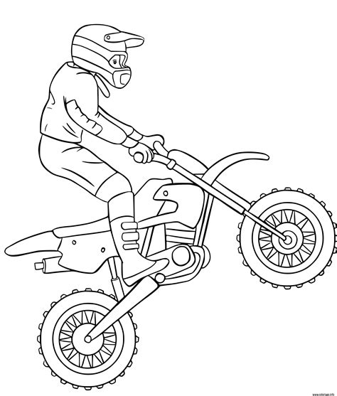 Coloriage Motocross Dirt Bike JeColorie