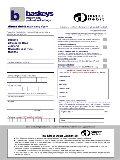 Fillable Online 26 Printable Direct Debit Mandate Form Templates Fax