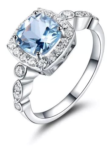 Aro Anillo De Compromiso Plata 925 Gema De Topacio Sp1tc8 Cuotas Sin