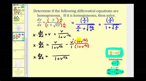 solve a first order homogeneous differential equation part 3 youtube