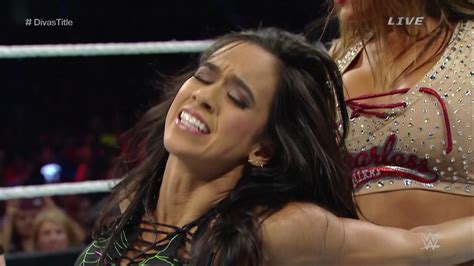 AJ Lee Being Stretched By Nikki Bella Scrolller