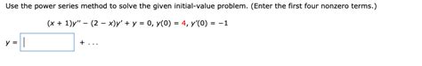 solved use the power series method to solve the given