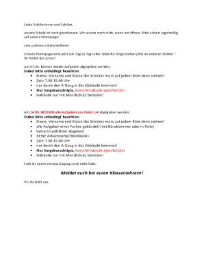 Ausfüllbar Online unsere Schule ist noch geschlossen Fax Email Drucken
