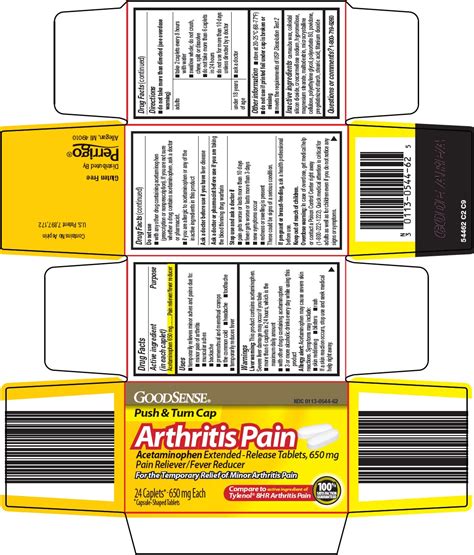 Ndc Good Sense Pain Relief Arthritis Pain Tablet Film Coated