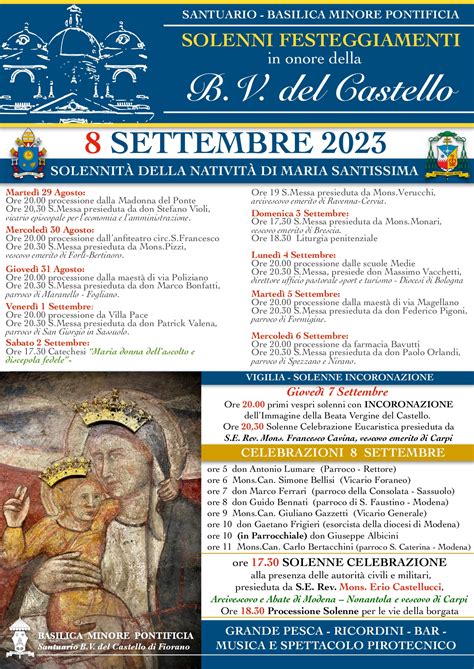 Solenni Festeggiamenti In Onore Della Beata Vergine Del Castello Nella