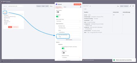 how to send binary file from read binary files to request nodes as body param