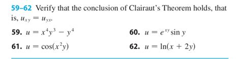 solved 59 62 ﻿verify that the conclusion of clairaut s