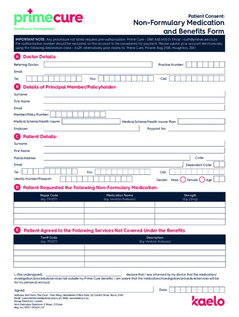 Fillable Online Non Formulary Medication And Benefits Form Fax Email