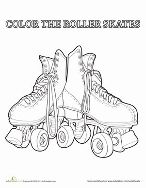 Roller Skate Coloring Page Urielropwaters