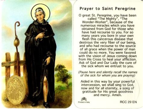 NOVENA TO ST PEREGRINE PATRON OF THOSE SUFFERING WITH CANCER