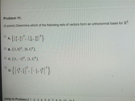 solved determine which of the following sets of vectors form