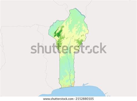 High Detailed Vector Benin Physical Map Stock Vector Royalty Free