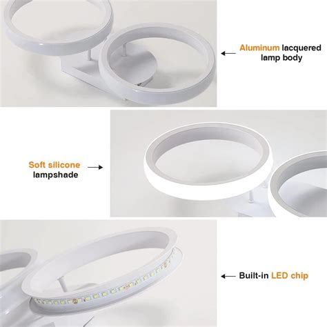 Plafoniera Cu Led Uri Din Aluminiu Goeco Dublu Rotund 20w