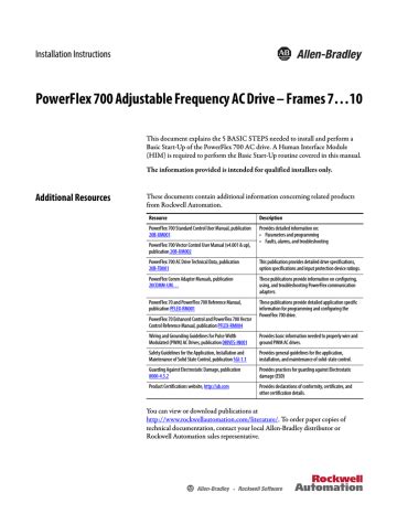 Allen Bradley Powerflex Installation Instructions Manual Manualzz