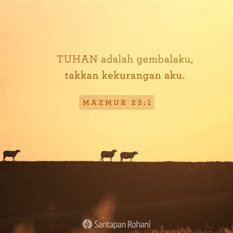 TUHAN Adalah Gembalaku Takkan Kekurangan Aku Mazmur 23 1 Santapan