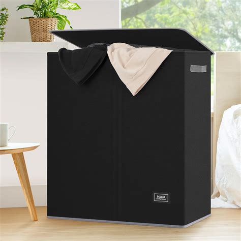 SOLEDI 145L Double Laundry Basket With Lid And Removable Bags Large