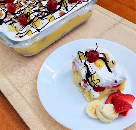 No Bake Banana Split Cake The Leaf
