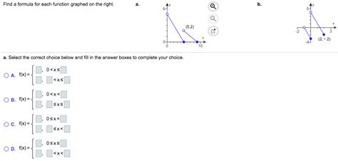 solved find a formula for each function graphed on the