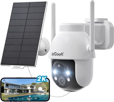 IeGeek Camera Surveillance WiFi Solaire 2K Camera De Surveillance
