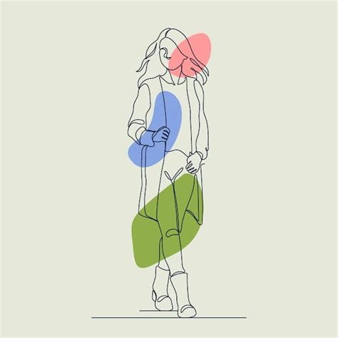 Mujer Dibujada A Mano Caminando Dibujo Ilustraci N Vector Gratis